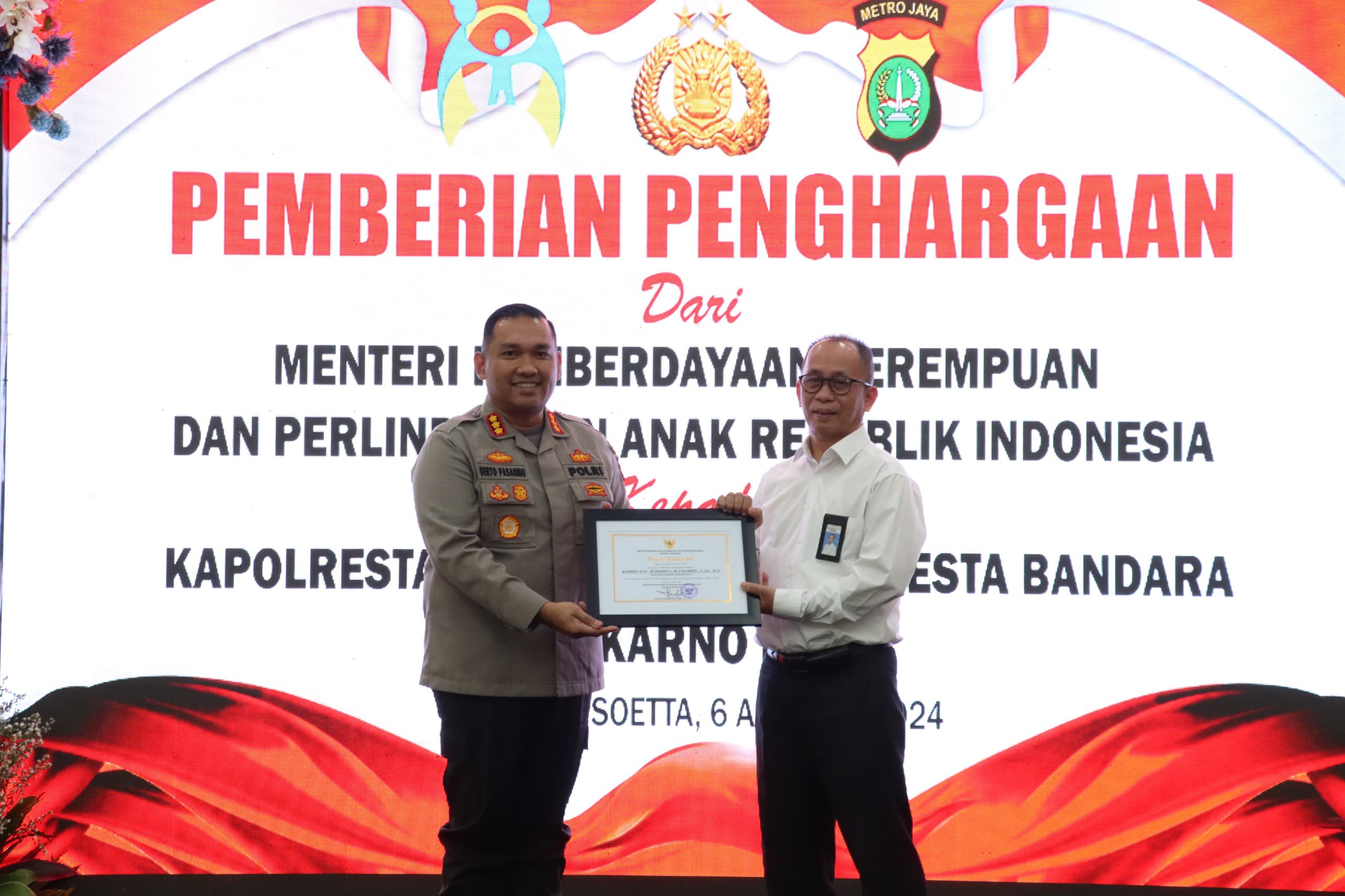 Polresta Bandara Soetta Sabet Penghargaan dari Kementerian Pemberdayaan Perempuan dan ...